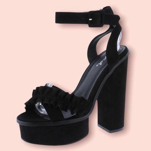 Shoes | Ruffle Platform Block Heels | Poshmark